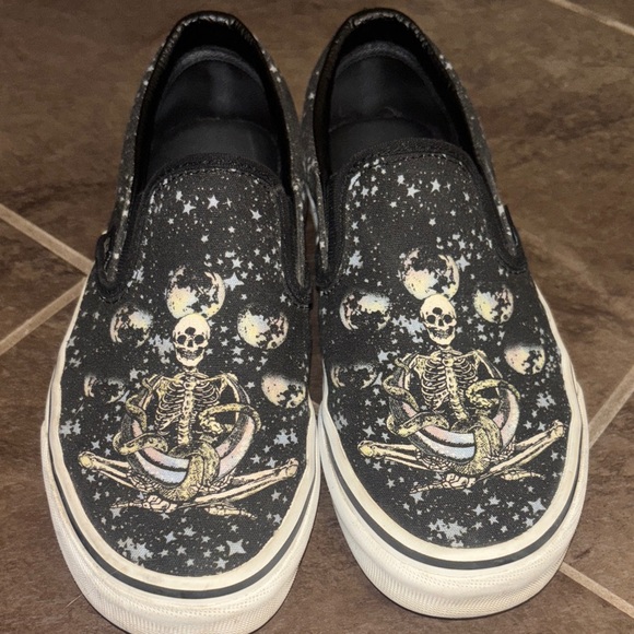 Vans | Shoes | Vans Skeleton Starry Moon Slip On Sneakers | Poshmark